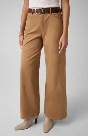 Guess Jennie Faux Suede Wide Leg Pants - Open Brown