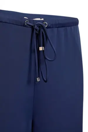 EXQUISE Elastic Waist Drawstring Regular Pants