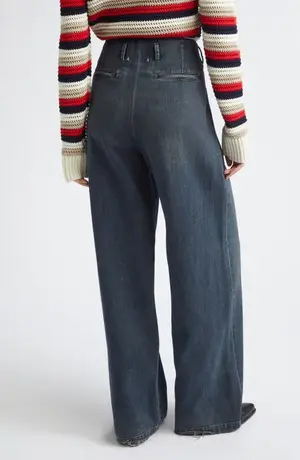 GOLDEN GOOSE Journey Pleated Wide Leg Jeans