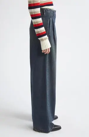 GOLDEN GOOSE Journey Pleated Wide Leg Jeans