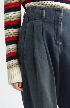 GOLDEN GOOSE Journey Pleated Wide Leg Jeans