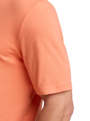 PAUL FREDRICK Mercerized Cotton Three Button Polo - Melon