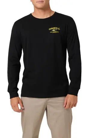 O'Neill Scholar Long Sleeve Cotton Graphic T-shirt - Black
