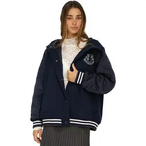 BELLE & BLOOM Remix Bomber Varisty Jacket Navy