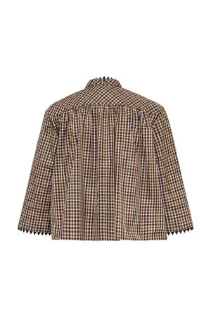 MAISON COMMON Vichy Tafeta Blouse With Bow Tie