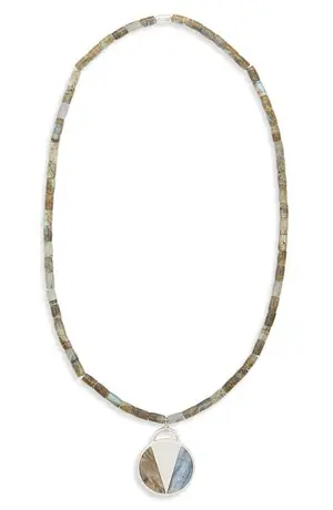EDDIEBORGO Round Medallion Necklace - Silver