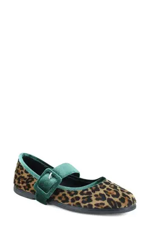 NATIONAL COMFORT Animal Print Mary Jane Flat - Leopard Fabric