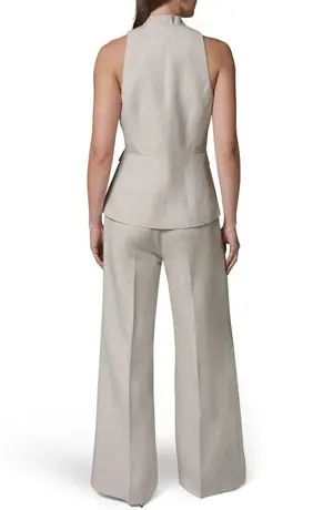 Donna Karan New York Collarless Linen Blend Vest