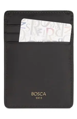 Bosca Old Leather Front Pocket Wallet - Black
