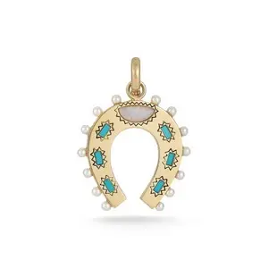 STORROW Holly Horseshoe Charm With - Turquoise