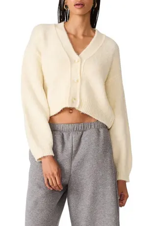 Steve Madden Mica Cropped Cardigan - Cream