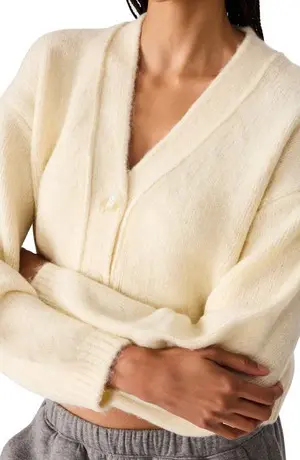 Steve Madden Mica Cropped Cardigan - Cream