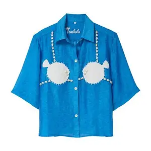TOMBOLO Puff Up Bra Relaxed Crop Cabana Top