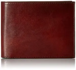 Bosca Id Flap Leather Wallet - Dark Brown
