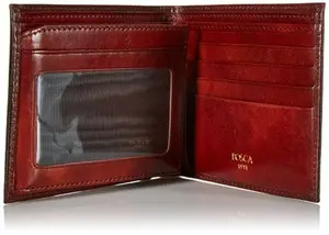 Bosca Id Flap Leather Wallet - Dark Brown