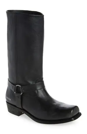 GOLDEN GOOSE Biker Square Leather Boot - Black