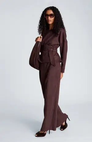 KENNETH COLE Hollywood High Waist Wide Leg Pants