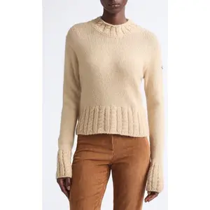 Moncler Alpaca & Wool Blend Crewneck Sweater - Beige