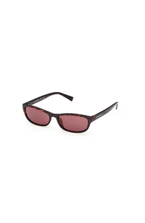Guess Slim Oval Acetate Sunglasses - Dark Havana/bordeaux