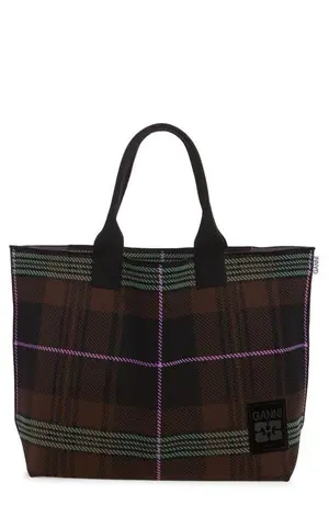 GANNI Knit Easy Medium Shopper - Chicory Coffee