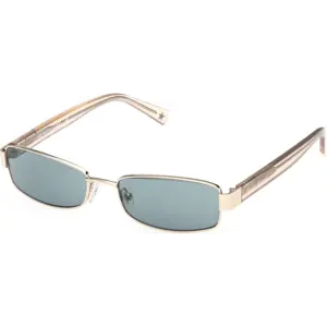 Guess Slim Rectangular Metal Sunglasses - Gold/green