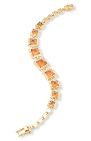 EDDIEBORGO Graduated Pyramid Bracelet - Gold/amber
