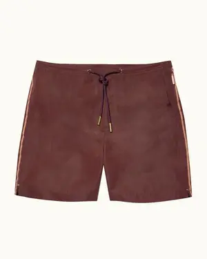 Orlebar Brown Bulldog Drawcord Mid Length Swim Shorts - Damson