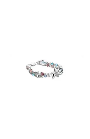 UNODE50 Tone Double Bracelet With Multicolor Faceted Crystals And Star