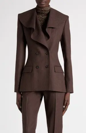 Alexander McQueen Ruffle Collar Wool Jacket