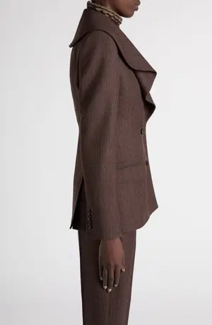 Alexander McQueen Ruffle Collar Wool Jacket