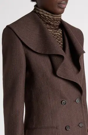 Alexander McQueen Ruffle Collar Wool Jacket