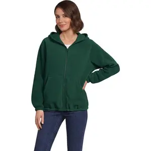 LANDS' END Petite Anyweather Raindefense Fleece Full Zip Jacket Pine