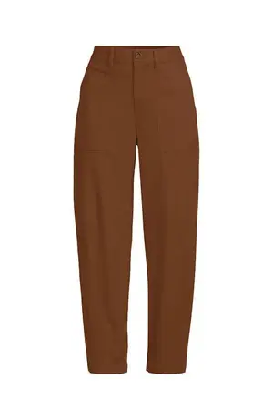 LANDS' END Tall Chino High Rise Barrel Leg Utility Ankle Pants