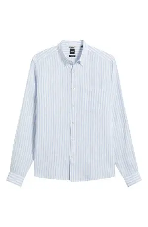 BOSS Liam Striped Linen Shirt