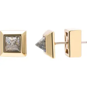 EDDIEBORGO Asymmetric Pyramid Lapis Lazuli Stud Earrings