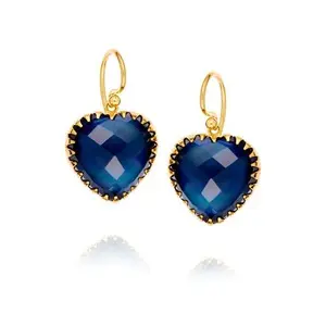 CHRISTINA ALEXIOU Heart Drop Earrings - Blue Labradorite