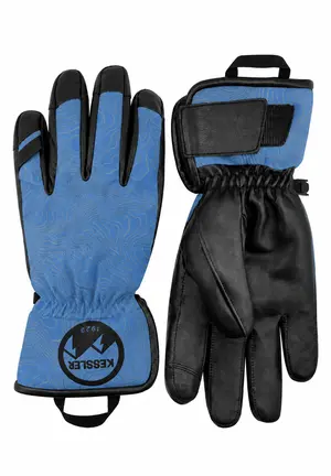 KESSLER Waterproof Ergo Grip Leather Palm Snow Gloves Black/blue