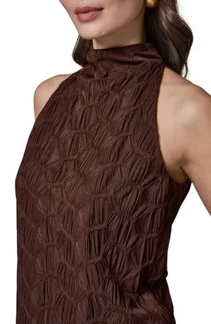 Donna Karan New York Texture Mock Neck Top - Canyon