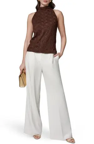 Donna Karan New York Texture Mock Neck Top - Canyon