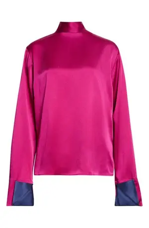 Stella McCartney Tie Back Satin Top - Dark Raspberry