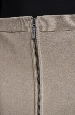 Dkny Zip Front Sweater Skirt - Putty