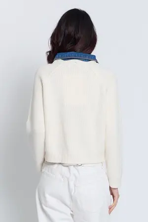 Central Park West Nash Denim Collar Sweater