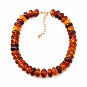 ERIN MCDERMOTT JEWELRY Amber Resin Beaded Necklace - Brown