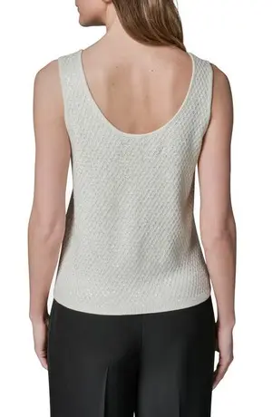 Donna Karan New York Novelty Sequin Scoop Neck Cotton Blend Camisole