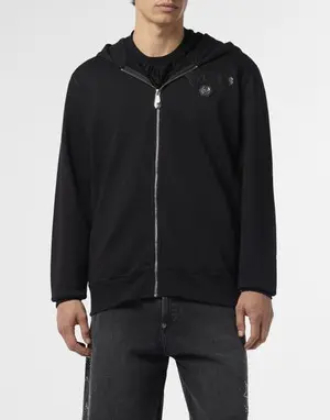 Philipp Plein Fleece Zip Hoodie Greatness - Black/black