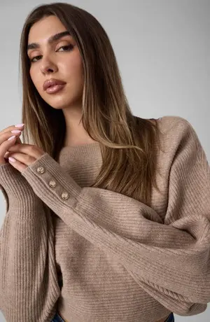 Guess Emily Boat Neck Sweater - Dark Brown