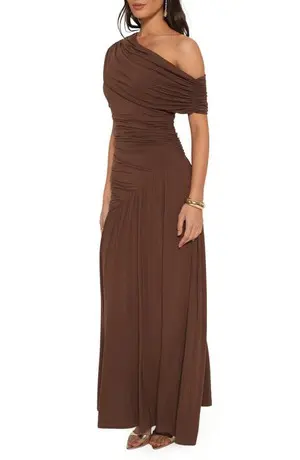 PETAL & PUP Sharmay Off The Shoulder Maxi Dress