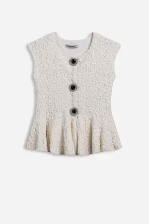 NOCTURNE Accessory Detail Crew Neck Knit Top