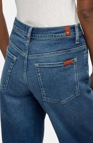 7 For All Mankind Stovepipe High Waist Straight Leg Jeans