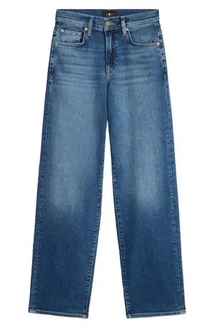 7 For All Mankind Stovepipe High Waist Straight Leg Jeans